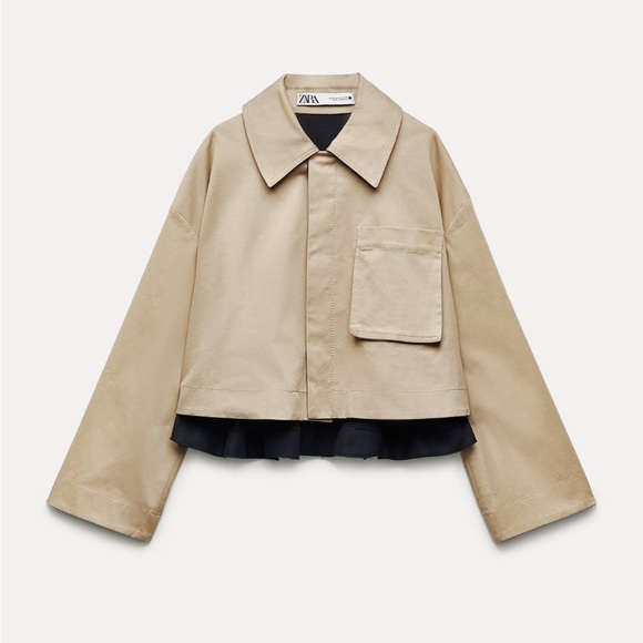 Zara | Jackets & Coats | Zara Contrasting Wool Blend Trench Coat Zw ...